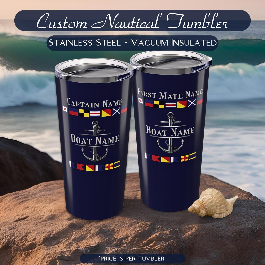 Personalized Boat Tumbler, Custom Boat Gifts, Nautical Gifts, Nautical ...