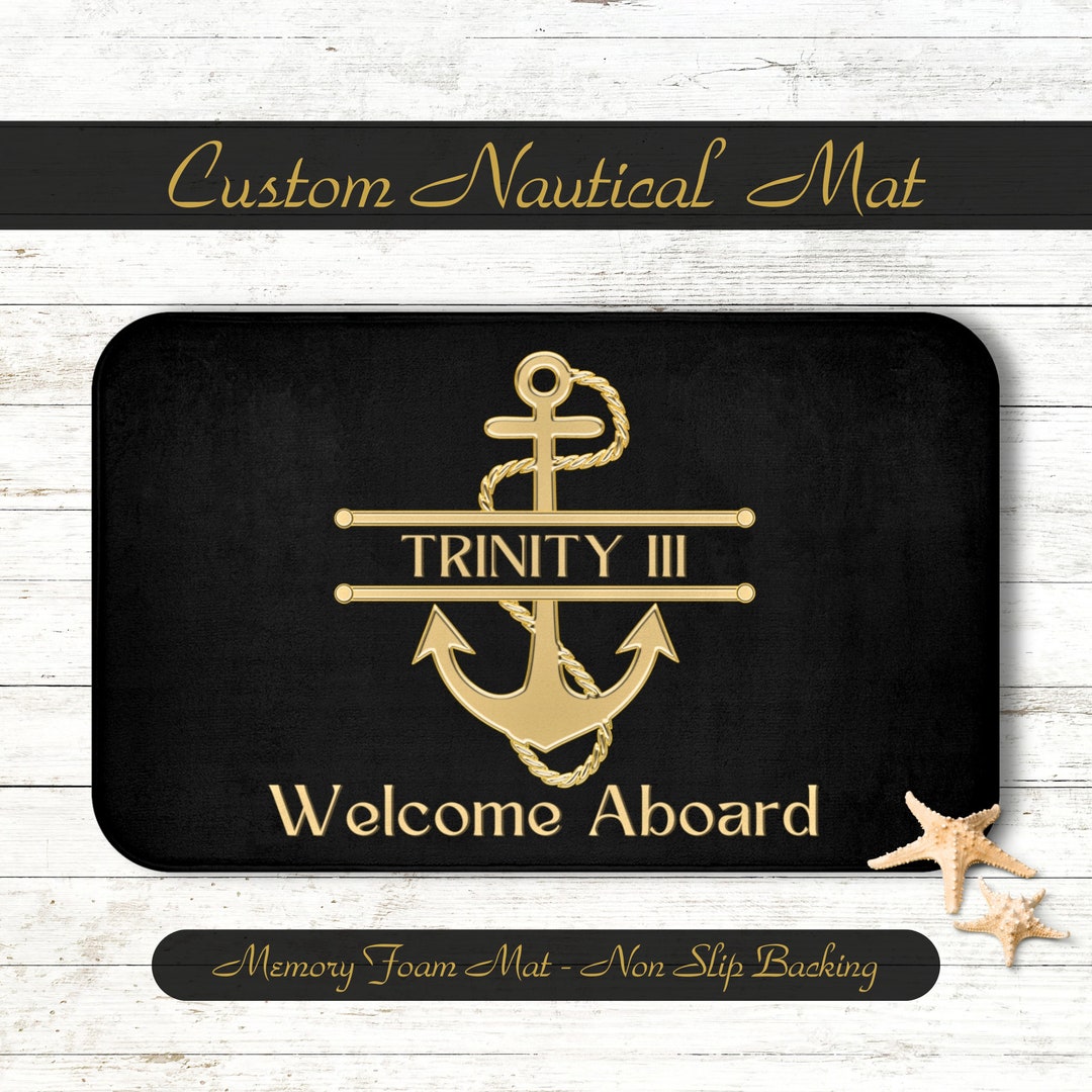 Custom Boat Welcome Mat, Personalized Boat Gifts, Welcome Aboard Mat ...