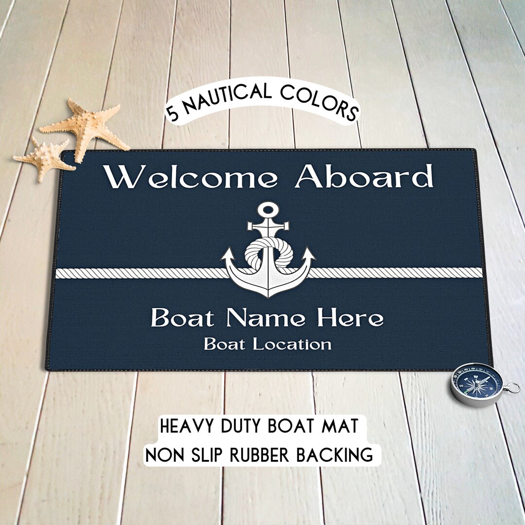 Boat Mat Personalized Welcome Aboard, Custom Boat Gift, Boat ...