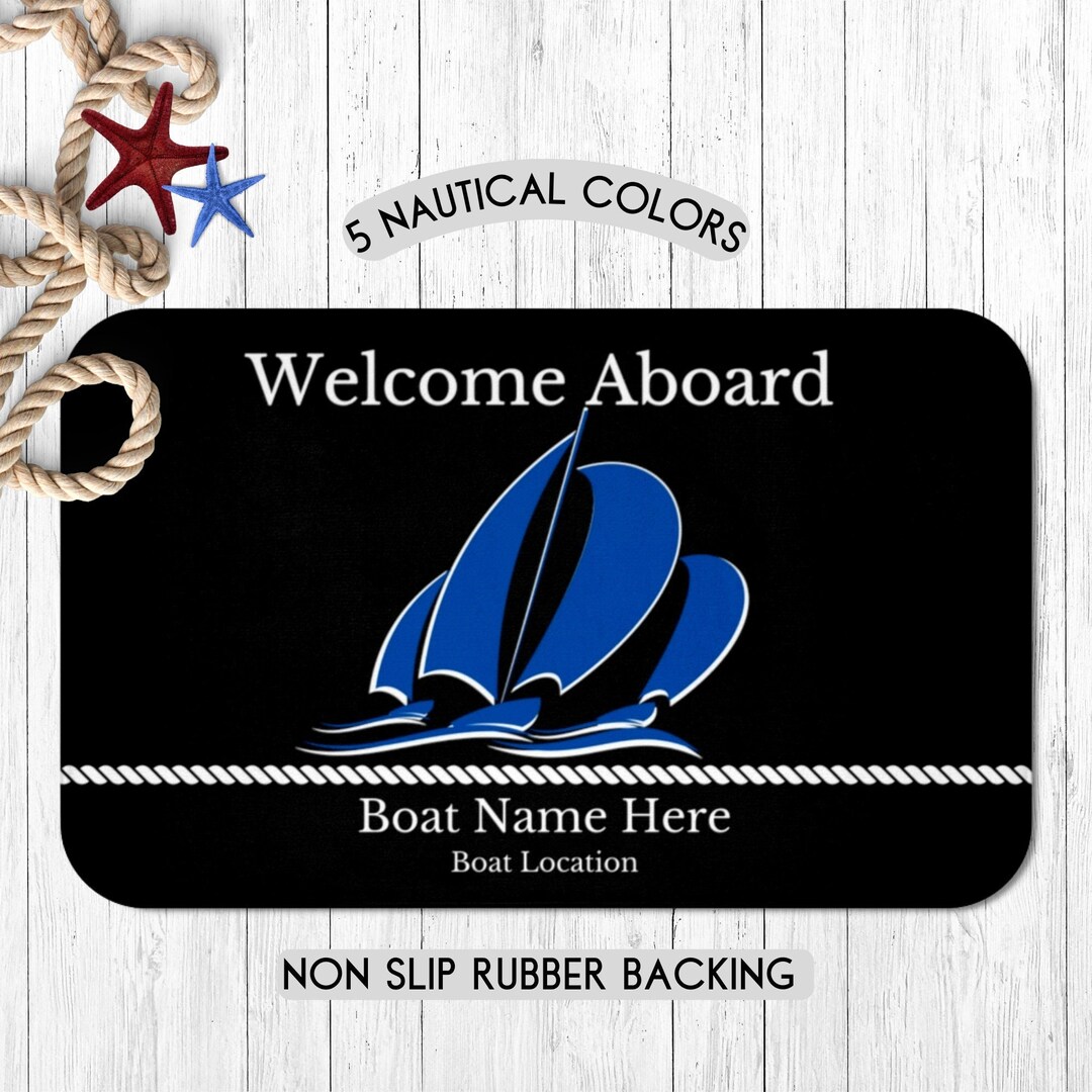 Custom Welcome Boat Mat, Personalized Boat Gifts for Sailor, Boating ...