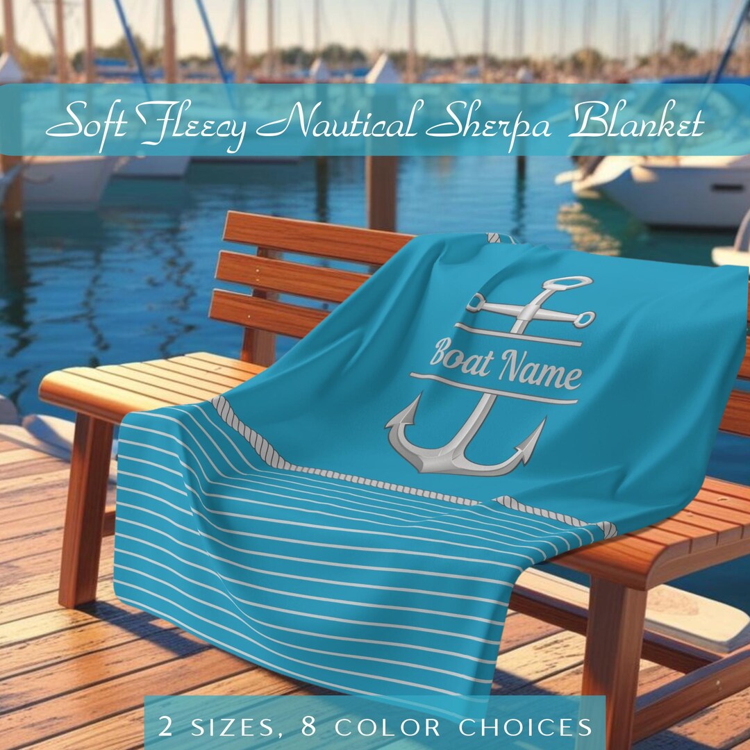 Boat Sherpa Blanket, Personalized Boat Gifts, Boat Owner Gift, Boat ...