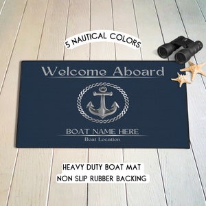 Custom Welcome Boat Mat, Boat Accessories, Boat Gifts Personalized ...