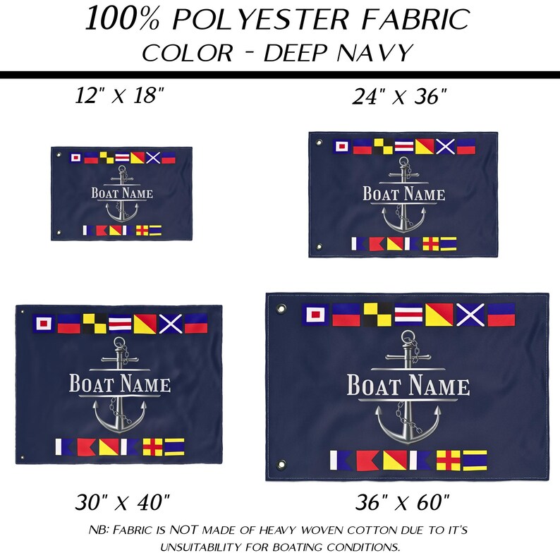 Personalized Nautical Boat Name Flag, Custom Boat Gifts and Boat ...