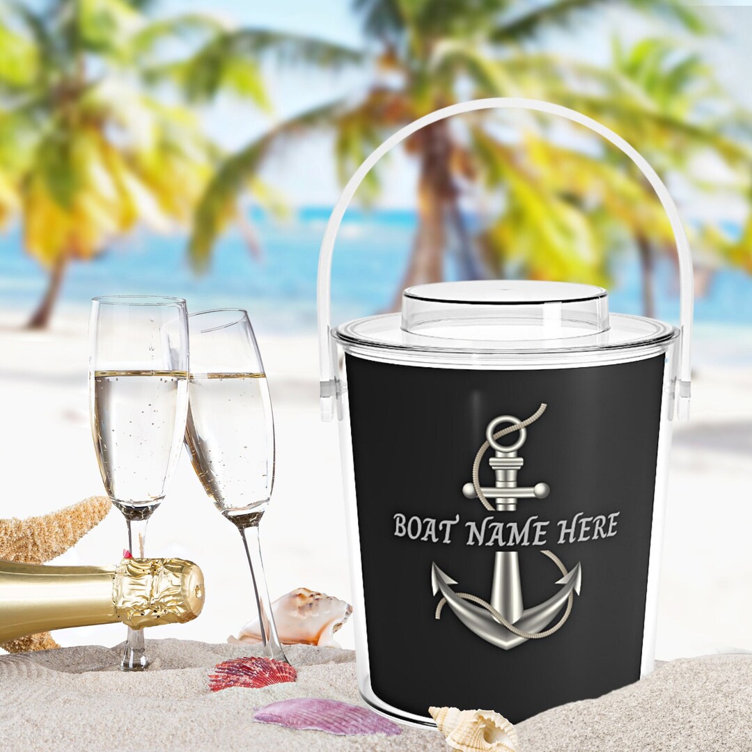 Boat Ice Bucket With Tongs, Personalised, Boat Accessories, Boat Gifts ...