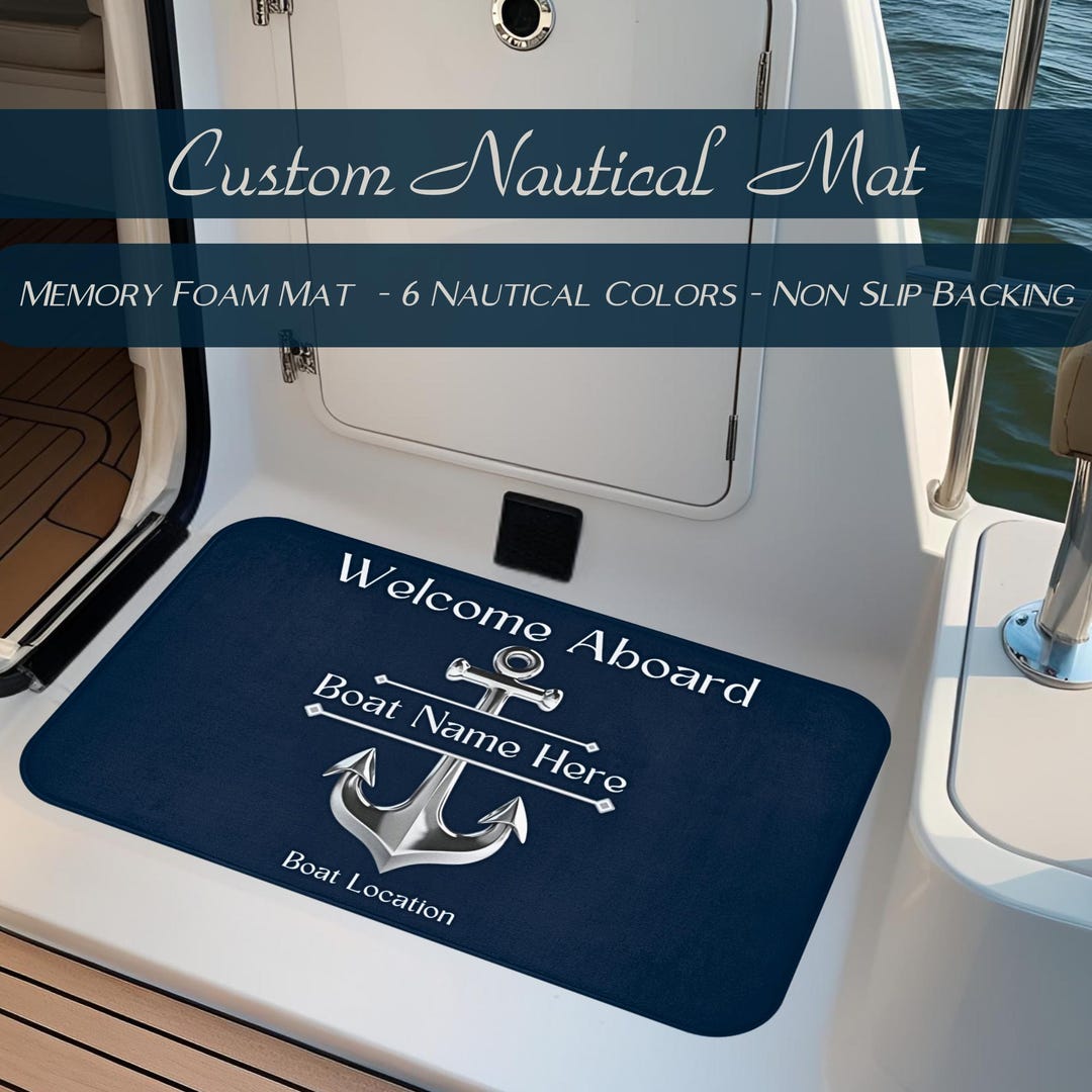 Personalized Boat Welcome Mat, Boat Gifts, Boat Owner Gifts, Custom ...