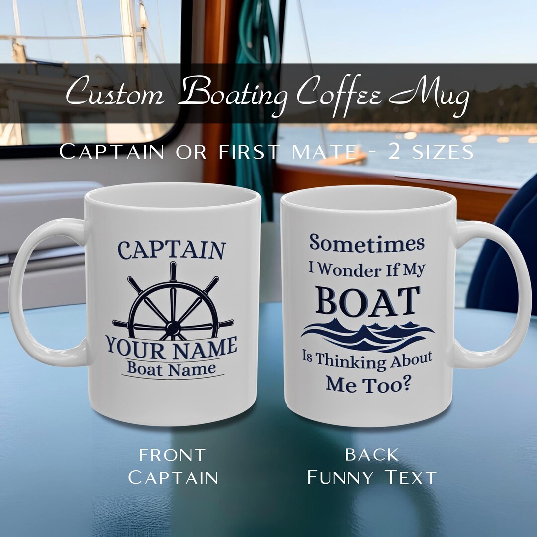 Funny Boat Mug, Custom Boat Gifts, Personalized Coffee Mug, Boat ...