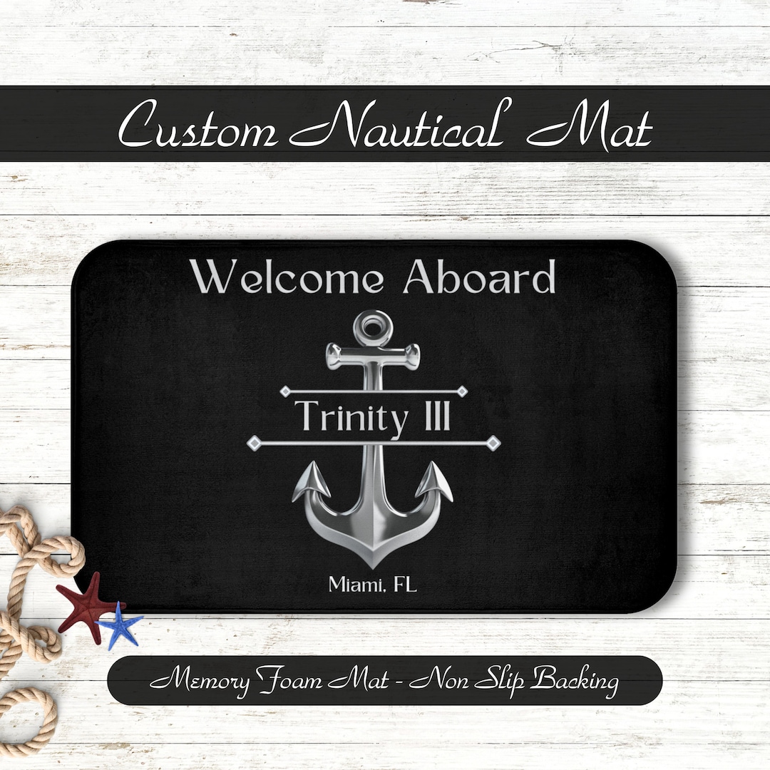 Personalized Boat Welcome Mat, Custom Boat Mat, Welcome Aboard Mat ...