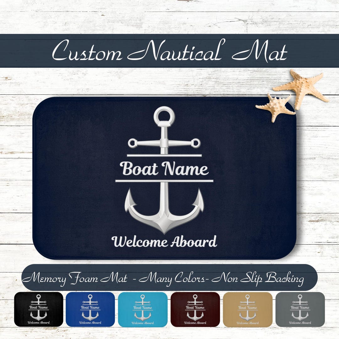 Personalized Boat Gifts, Welcome Aboard Mat for Boat, Boat Owners Gift ...