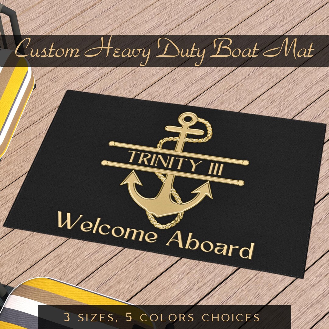 Boat Welcome Mat, Boat Name Mat, Welcome Aboard Mat, Custom Boat Gifts ...
