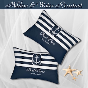 Boat Lumbar Throw Pillow, Custom Boat Gifts Personalized, Boat Bedding ...