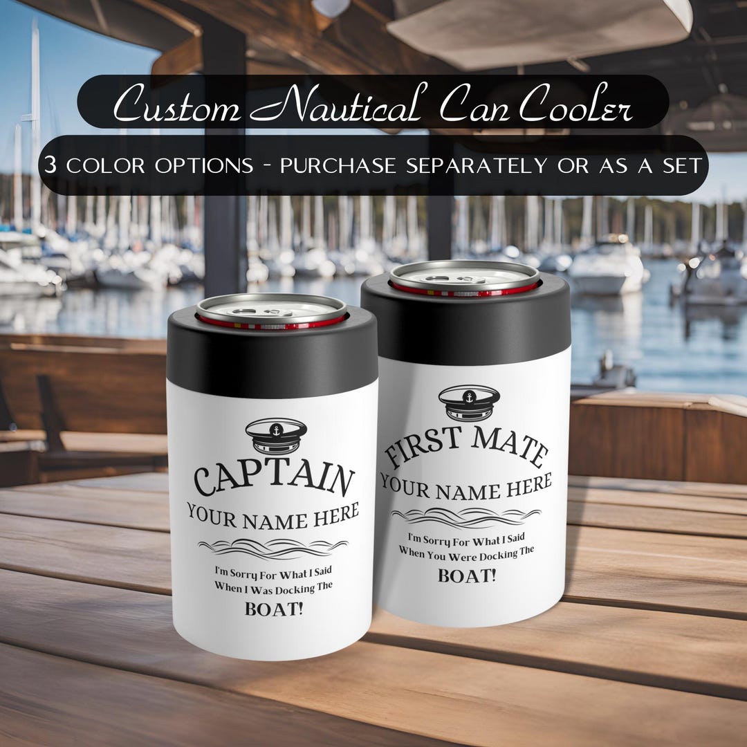 Boat Owner Gift, Boat Captain Gift, Boating Can Cooler, Boat Can Holder ...