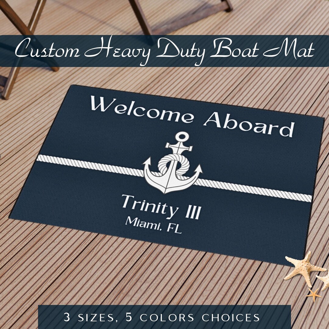 Boat Mat Personalized, Boat Gifts Ideas, Boat Accessories, Nautical Rug ...