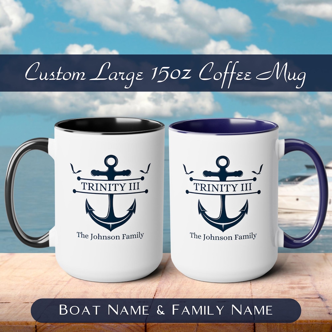 Personalized Boat Gift, Boat Name Coffee Mug, Boat Owner Gift, Boat ...