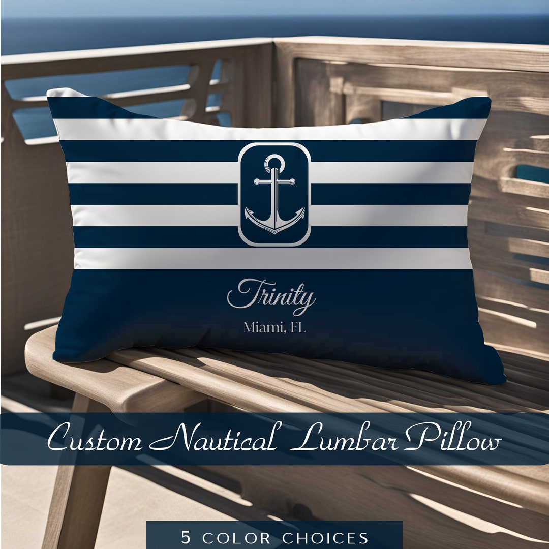 Boat Lumbar Throw Pillow, Custom Boat Gifts Personalized, Boat Bedding ...