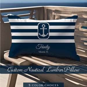 Boat Lumbar Throw Pillow, Custom Boat Gifts Personalized, Boat Bedding ...