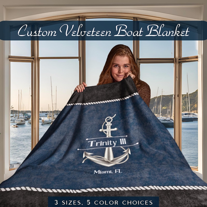 Personalized Nautical Fleece Blanket - Etsy