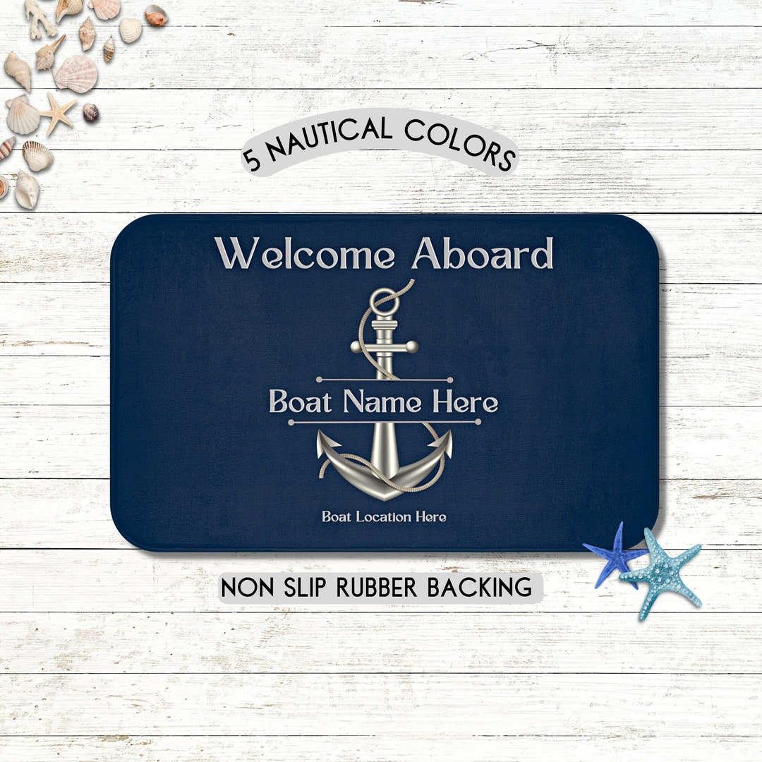 Boat Mat Personalized Welcome Aboard, Custom Boat Gifts, Boat ...
