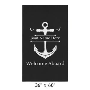 Large Boat Welcome Mat, Welcome Aboard Rug, Custom Boat Accessories ...
