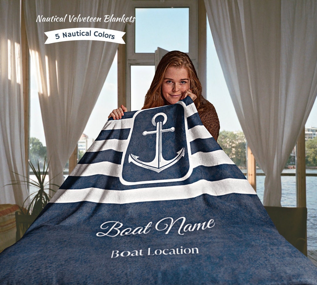 Boat Blanket Personalized, Boat Name Blanket, Boat Accessories, Boat ...
