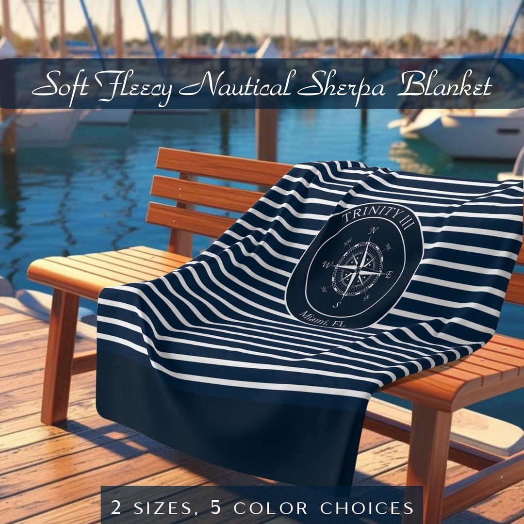 Personalized Boat Sherpa Throw Blanket, Boat Gifts, Boat Accessories ...