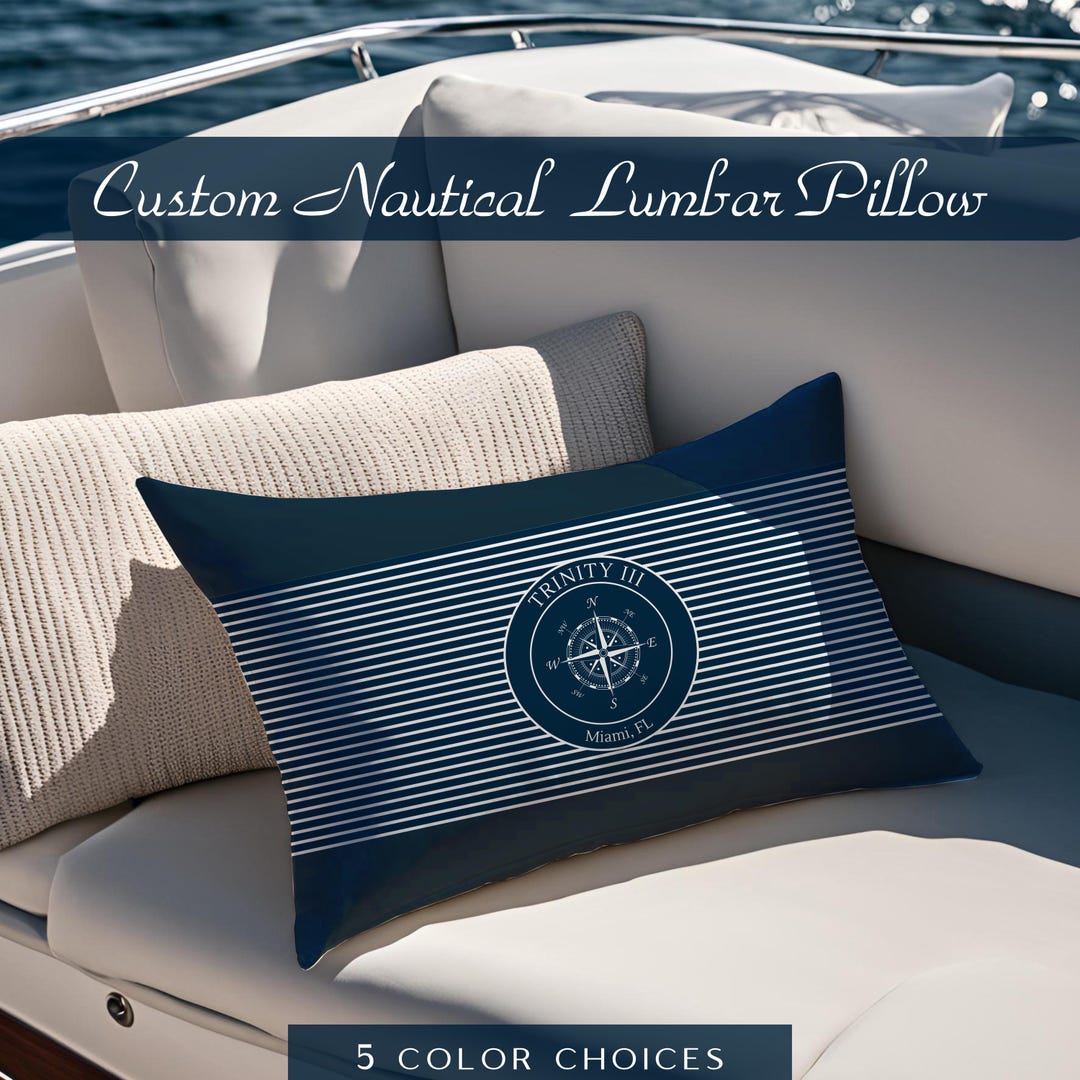 Nautical Lumbar Pillow, Boat Pillow, Boat Accessories, Boat Gifts ...
