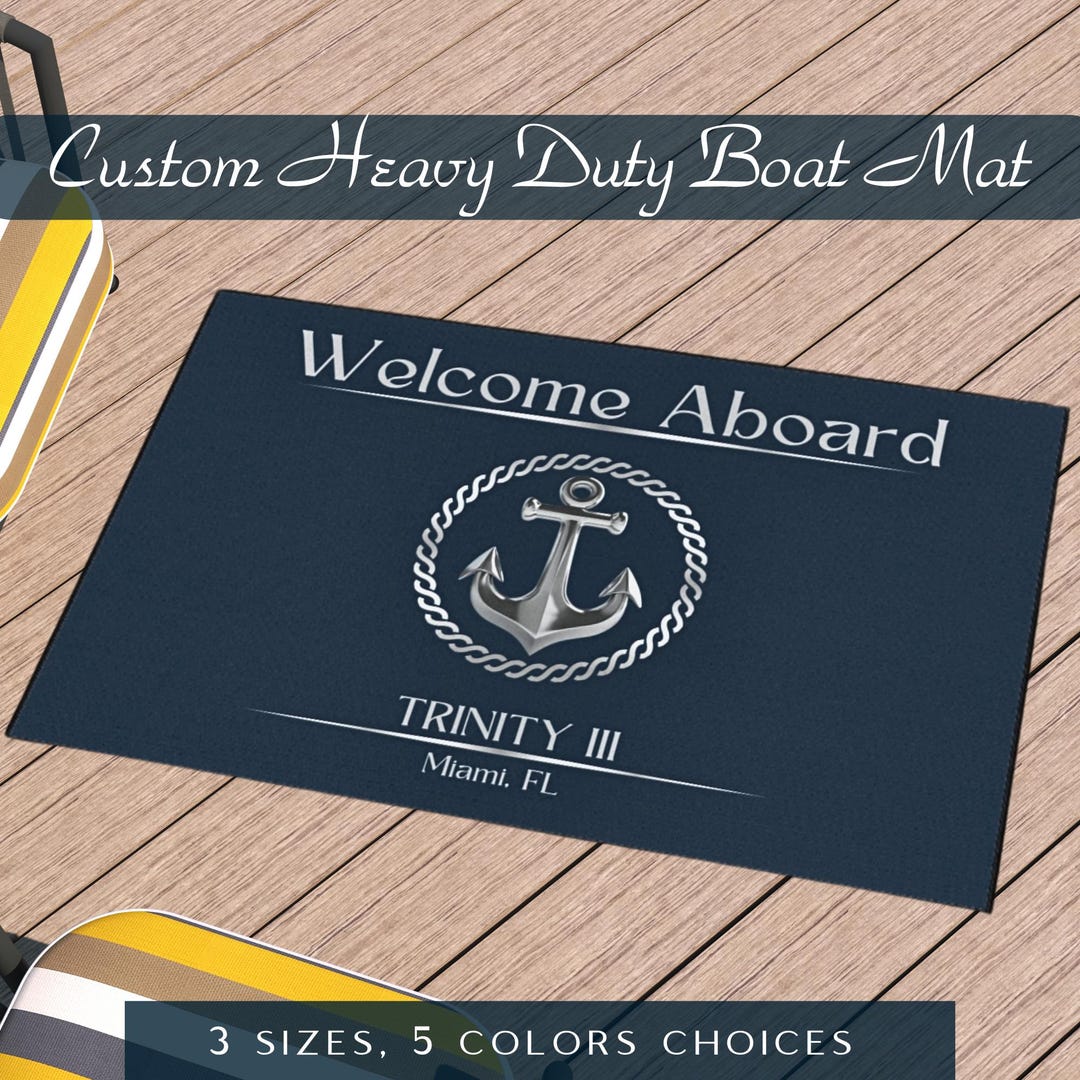 Boat Mat, Welcome Aboard, Boat Gift Ideas, Boat Accessories ...