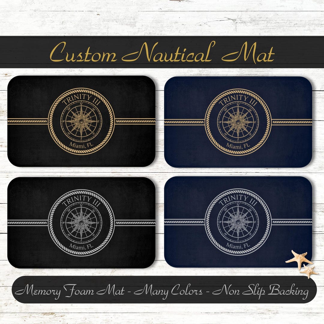 Custom Boat Mat, Personalized Boat Gifts, Nautical Gift for Boat Owner ...