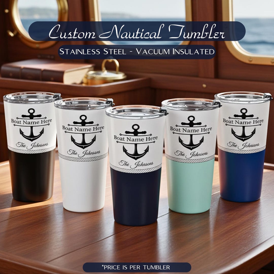 Personalized Boat Name Tumbler, Boat Cup, Boating Tumbler, Nautical ...