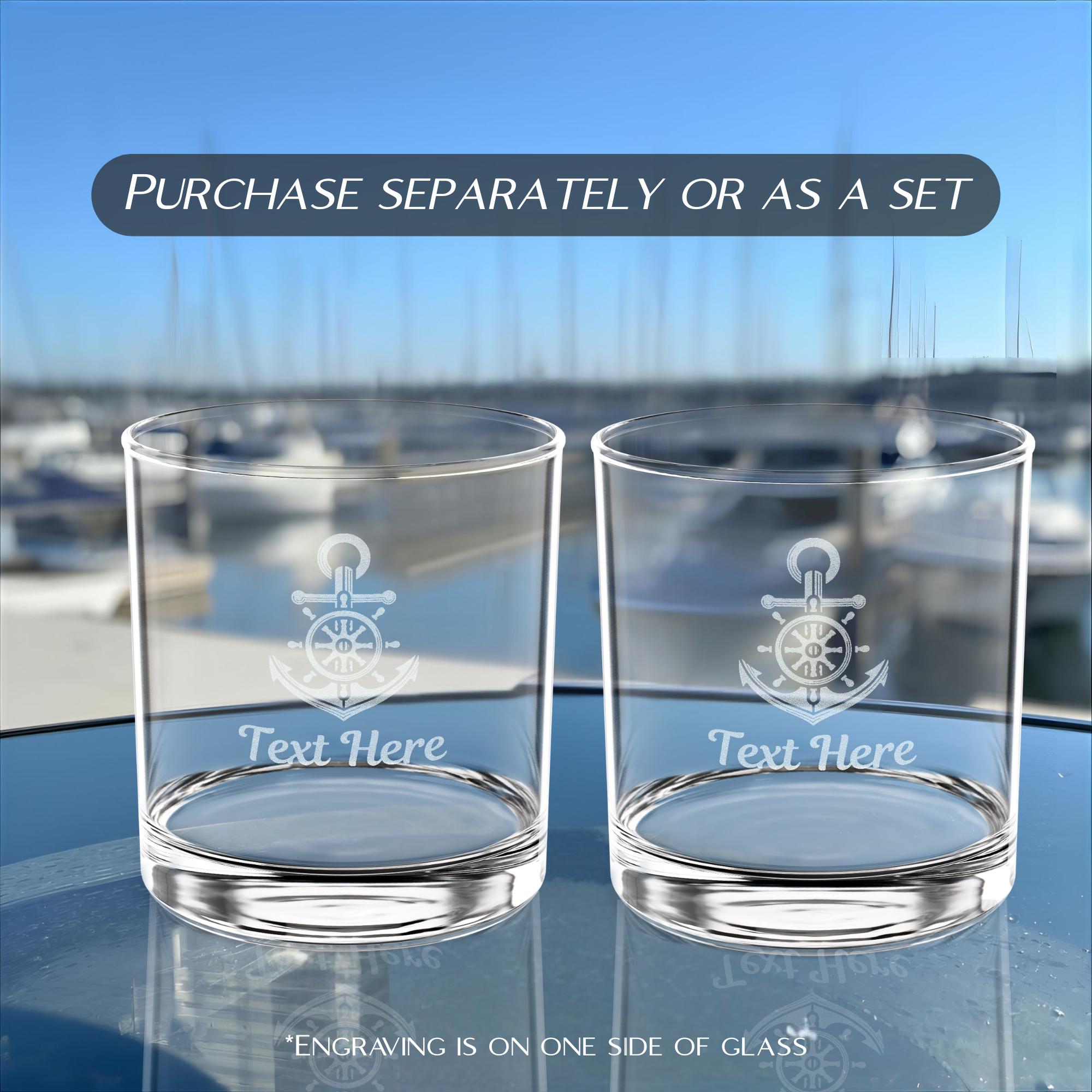Personalized Engraved Whiskey Rocks Glass, Nautical Gift, Boat ...