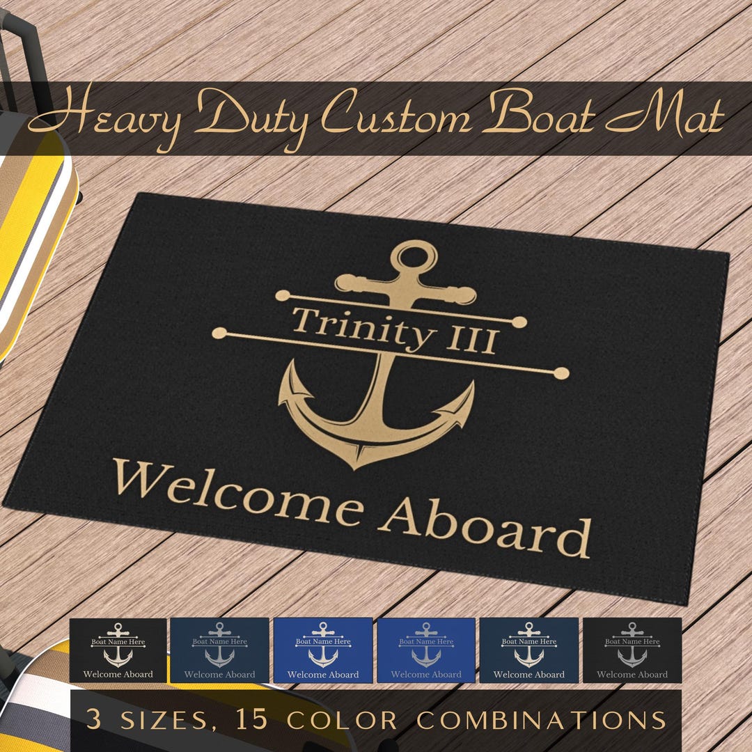 Gift for Boat, Boat Mat, Boat Rug, Custom Boat Gift, Boat Owner Gift ...