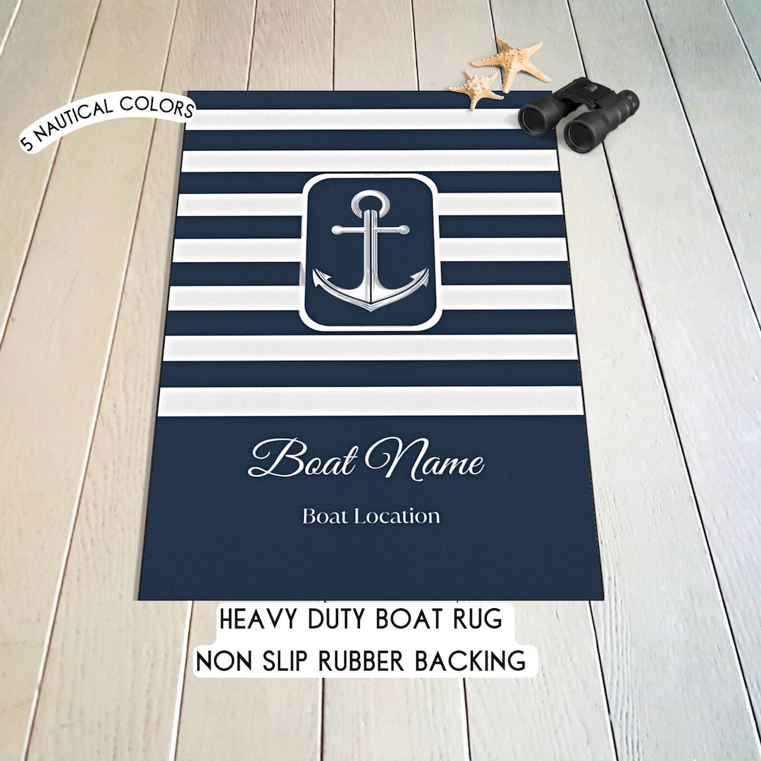 Personalized Boat Mat Large, Boat Accessories, Boat Name Rug, Boat Gift ...
