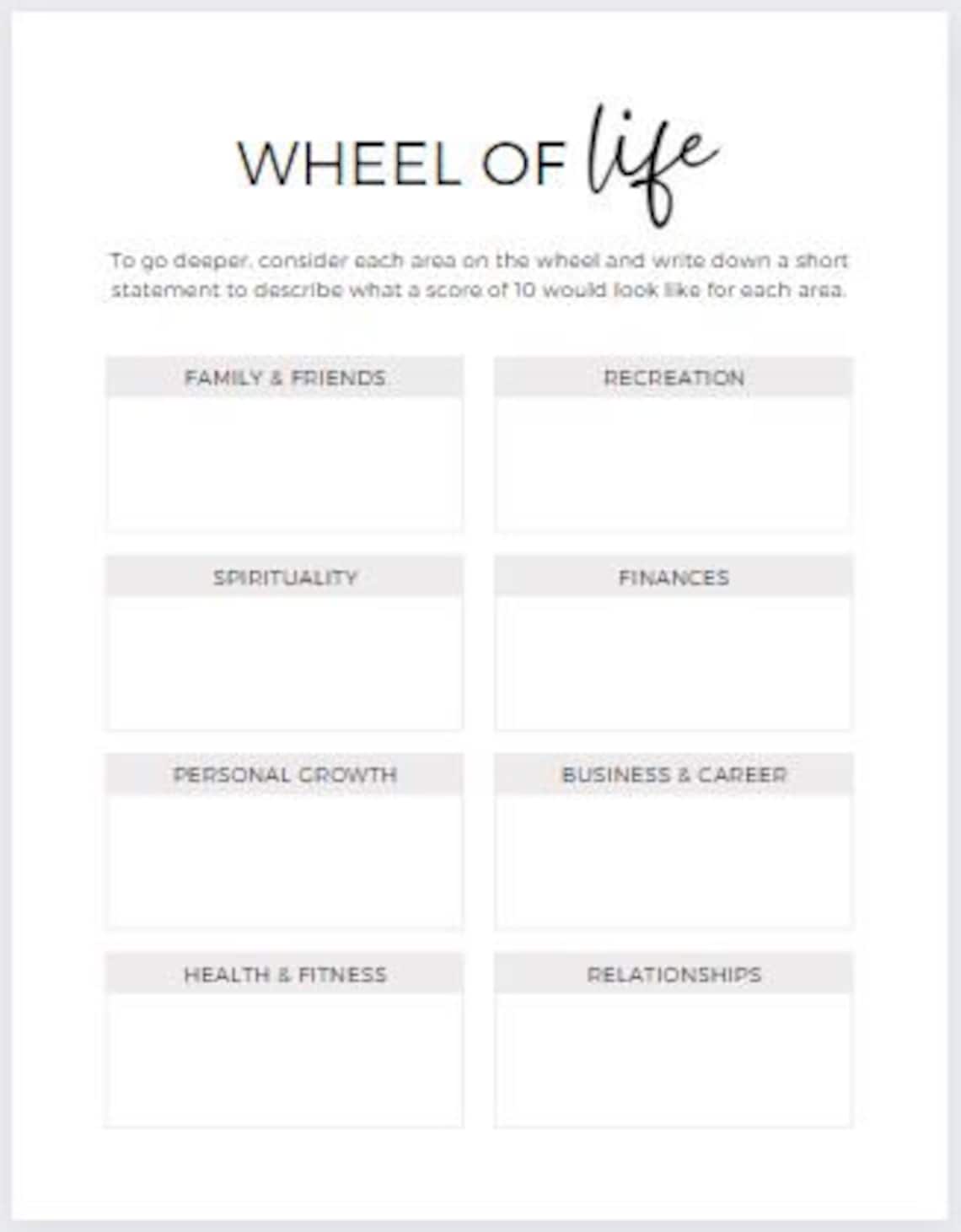 Wheel of Life. Wheel of Balance. 15 Pg Coaching Workbook, Life Circle ...
