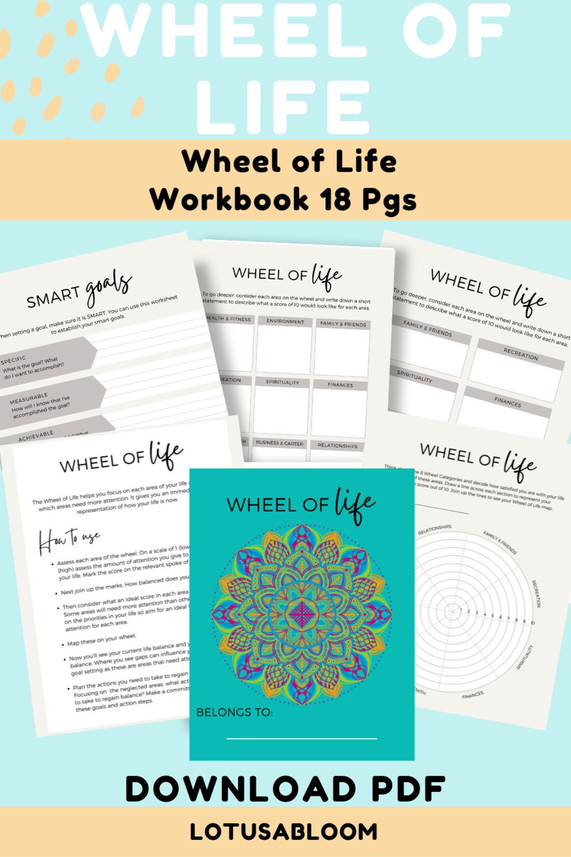 Wheel of Life. Wheel of Balance. 15 Pg Workbook Life Circle - Etsy