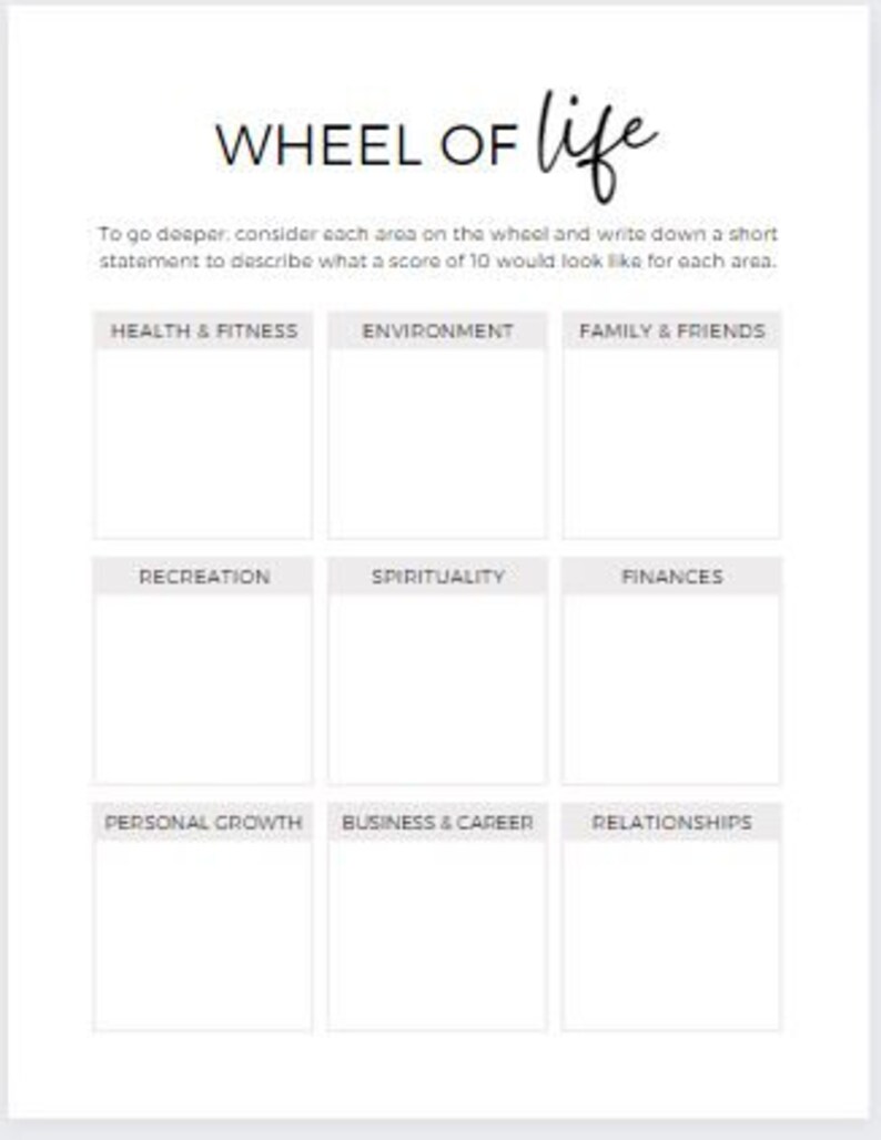 Wheel of Life. Wheel of Balance. 15 Pg Coaching Workbook, Life Circle ...