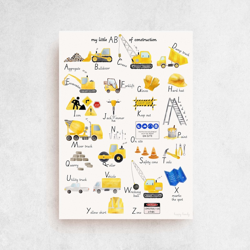 Truck Alphabet Poster - Etsy