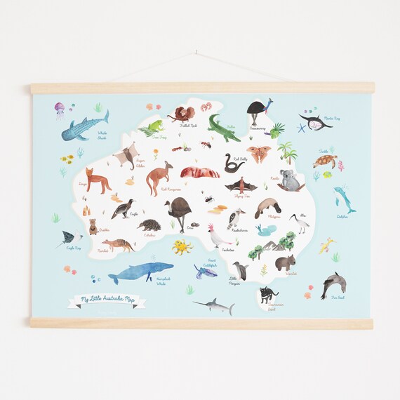 nursery art Alphabet Australian animal kids illustration SET OF 2 ...