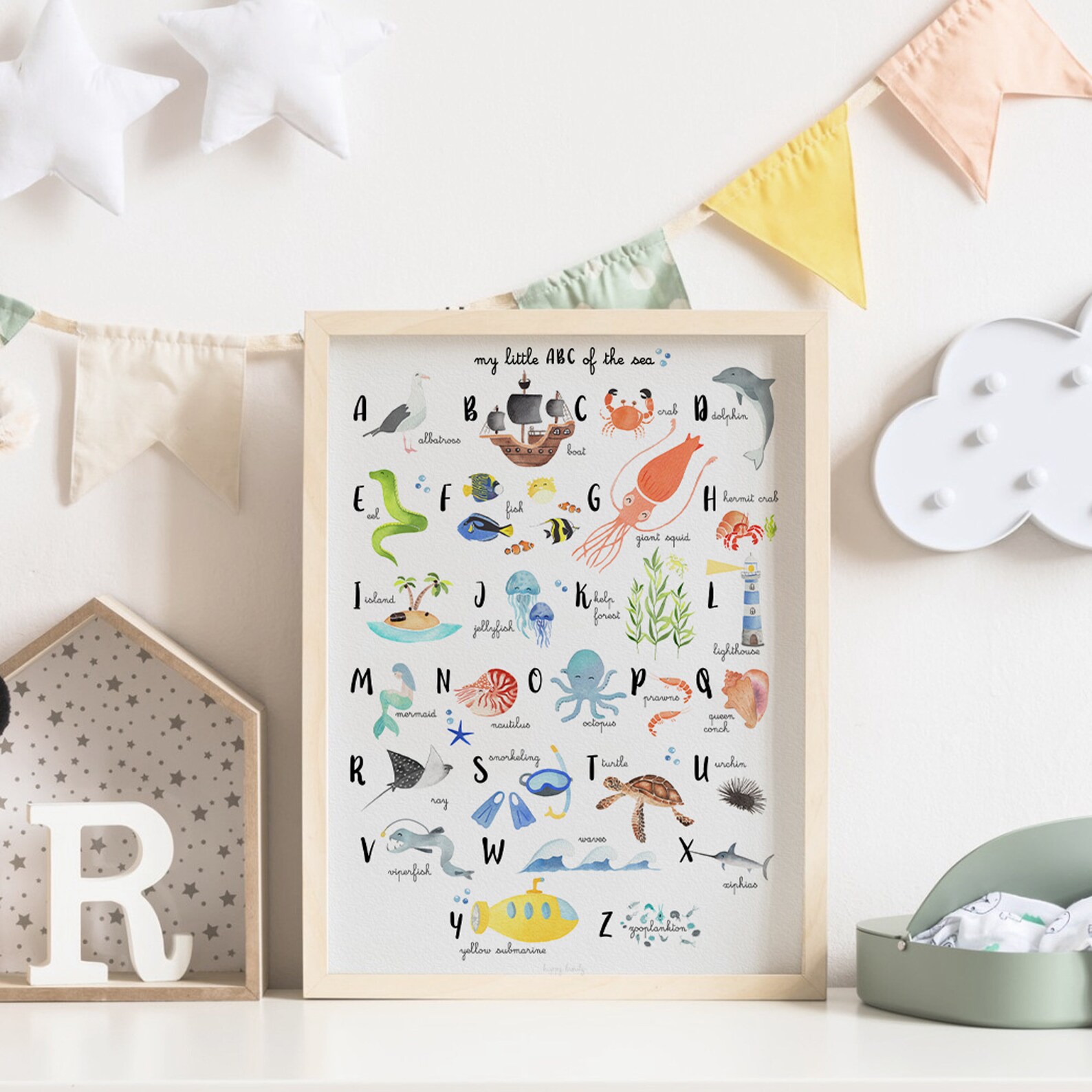 OCEAN Alphabet absea Alphabet Print ABC Sea - Etsy