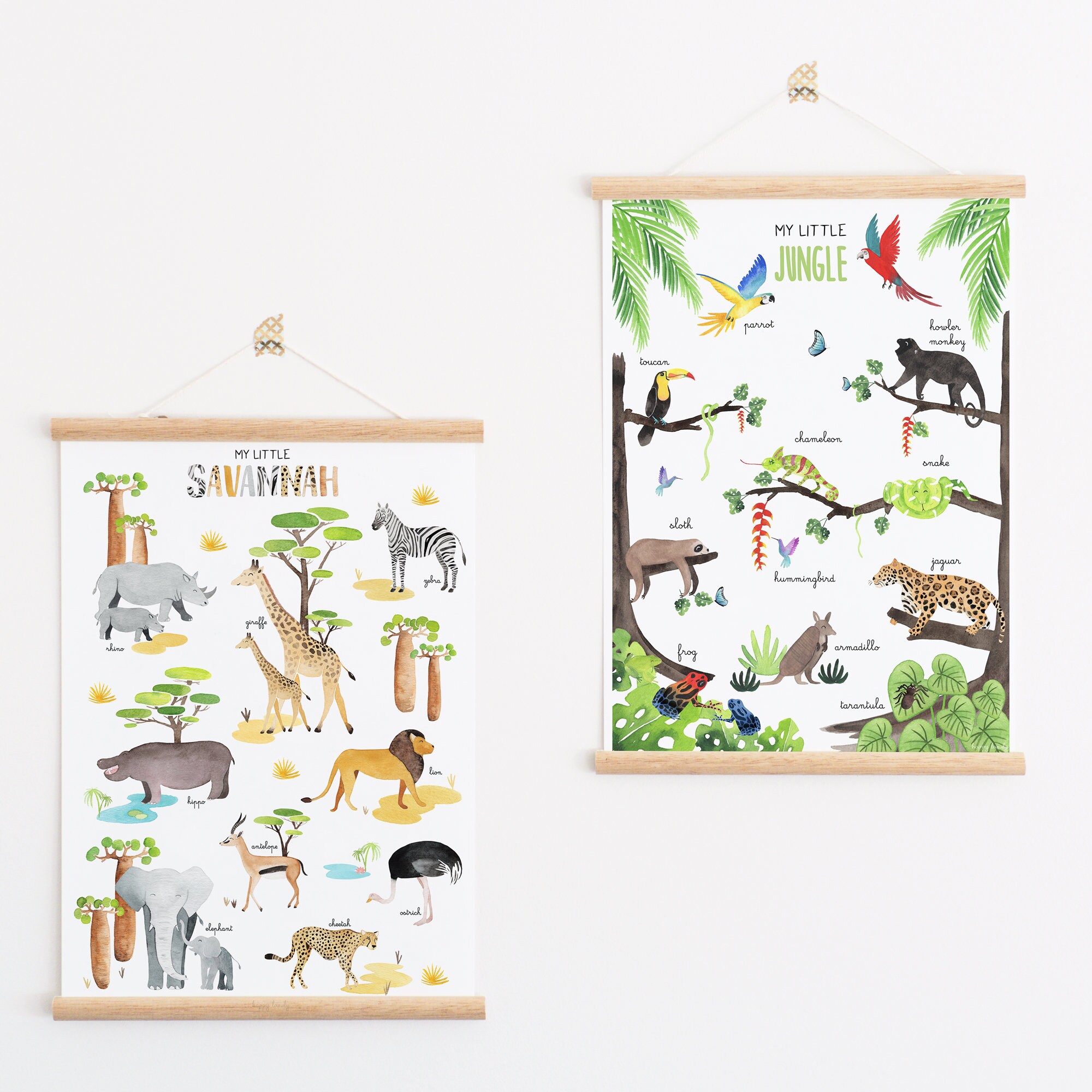 Educational poster - Jungle animal — Happy Lazuly