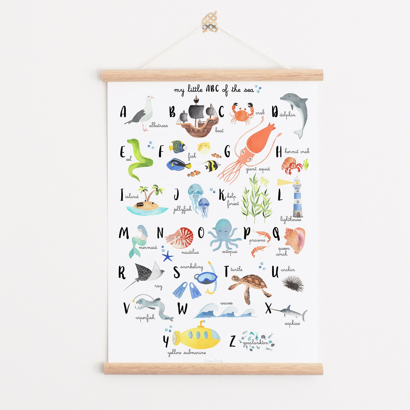 OCEAN Alphabet absea Alphabet Print ABC Sea - Etsy