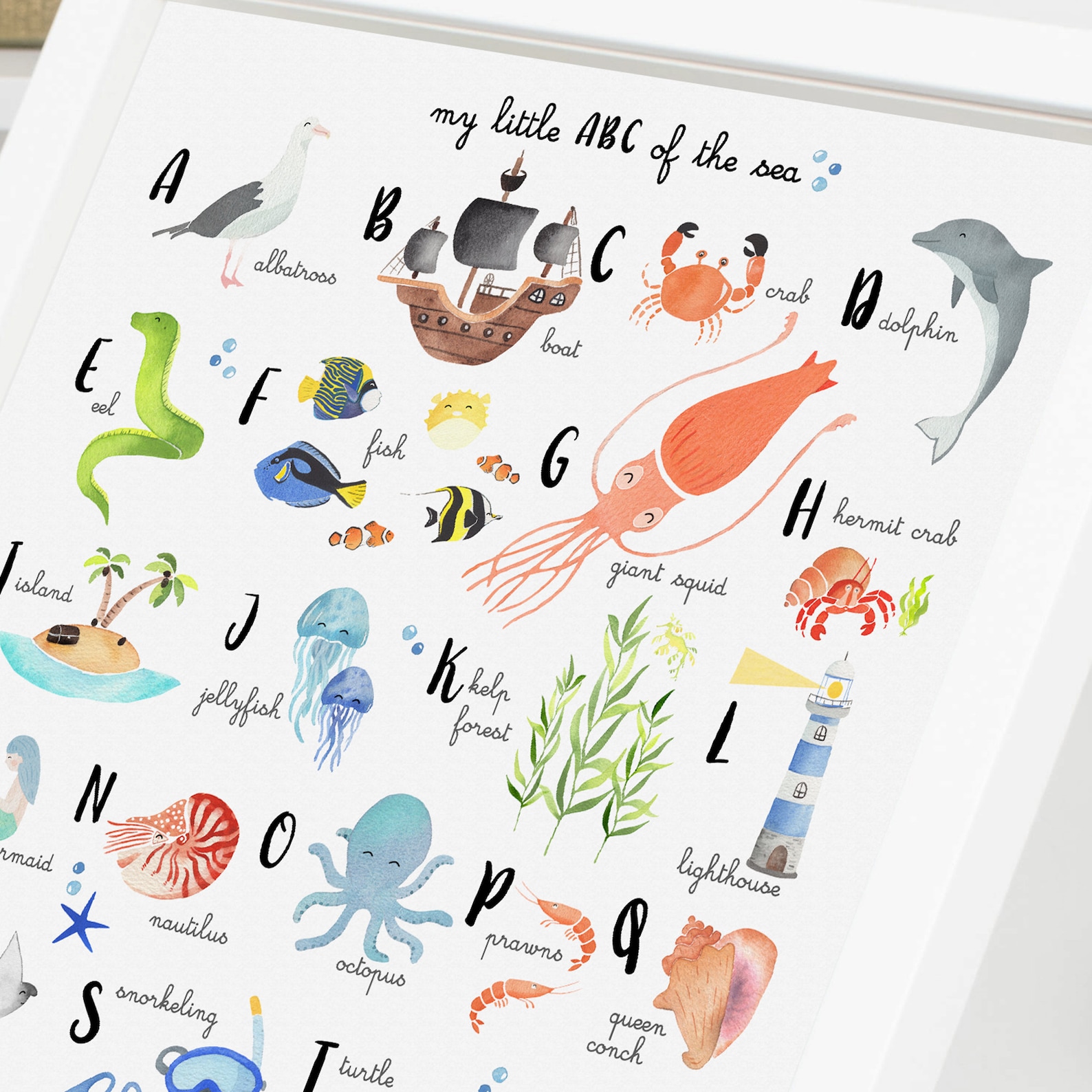 OCEAN Alphabet absea Alphabet Print ABC Sea - Etsy