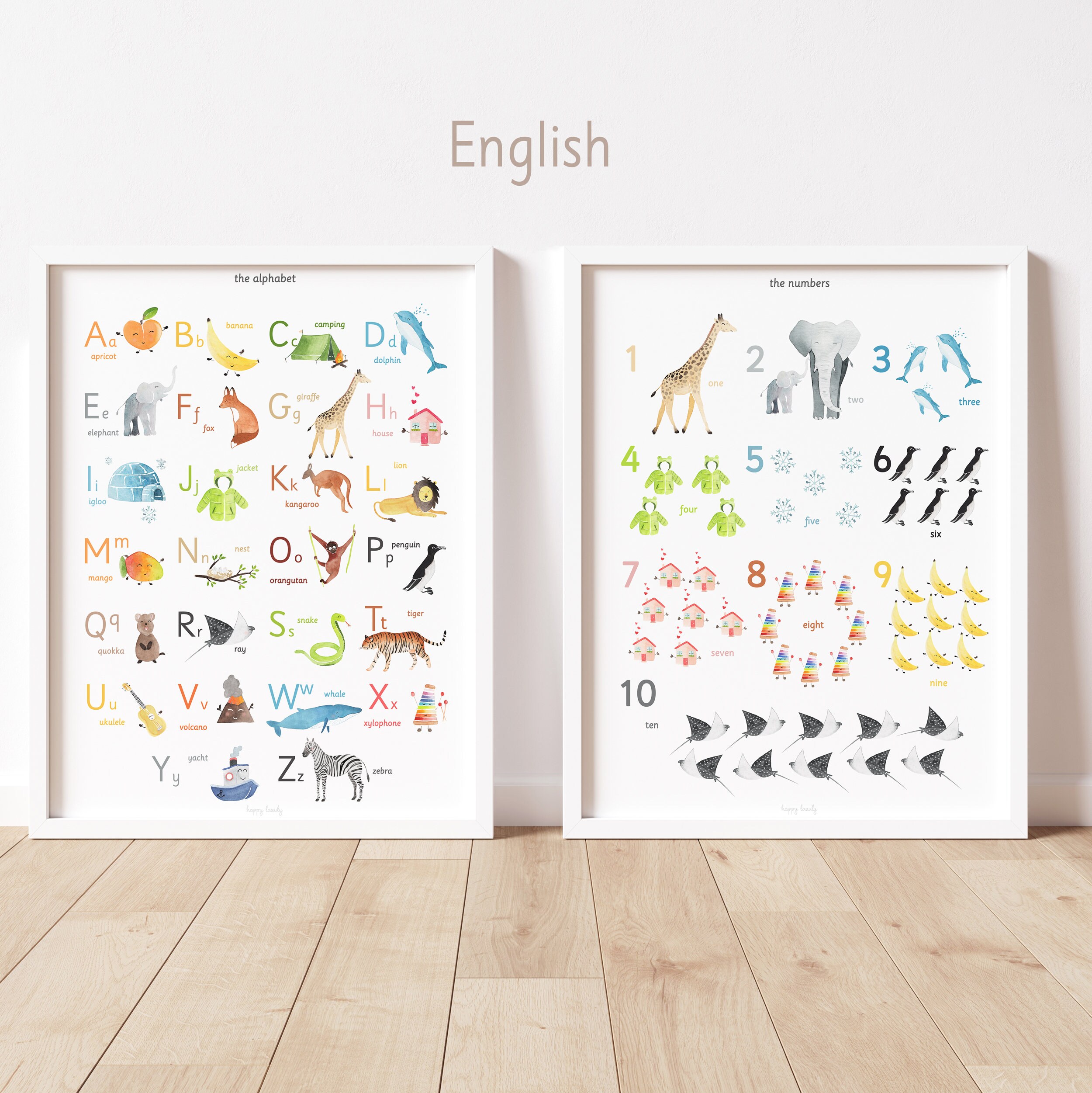 Educational Poster - Bilingual Alphabet and Numbers — Happy Lazuly
