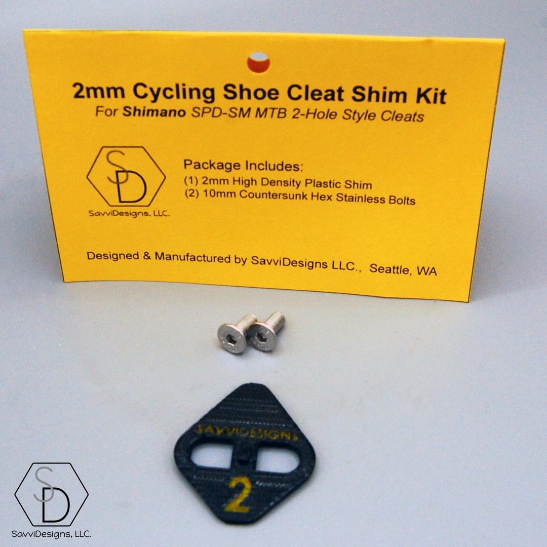 Shimano SPD - SM 2mm MTB Cleat Spacer Cycling Shoe Shim Kit - With ...