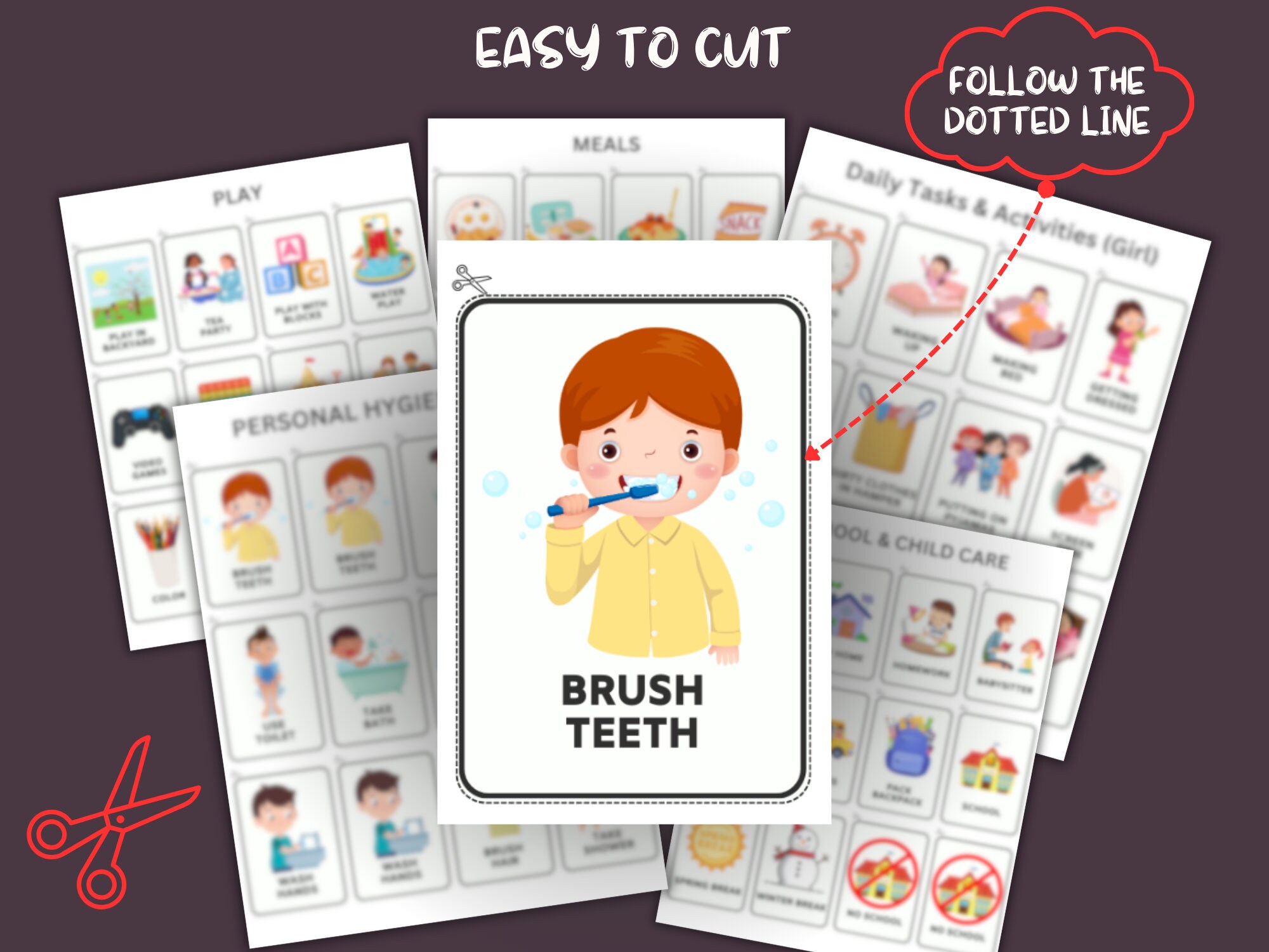 Kids Daily Routine Cards Toddler Schedule Chart Chore Chart for Kids ...