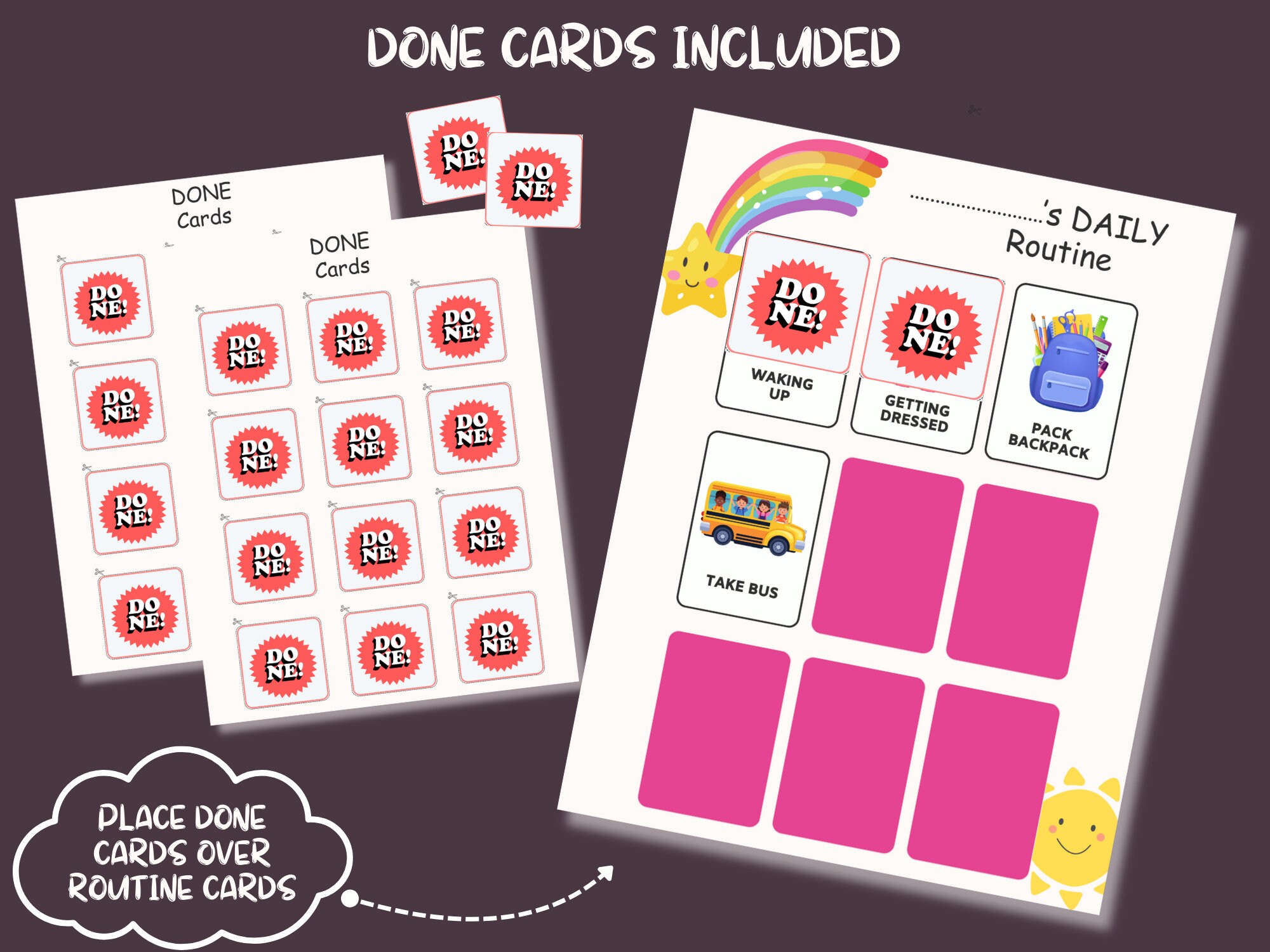 Kids Daily Routine Cards Toddler Schedule Chart Chore Chart for Kids ...