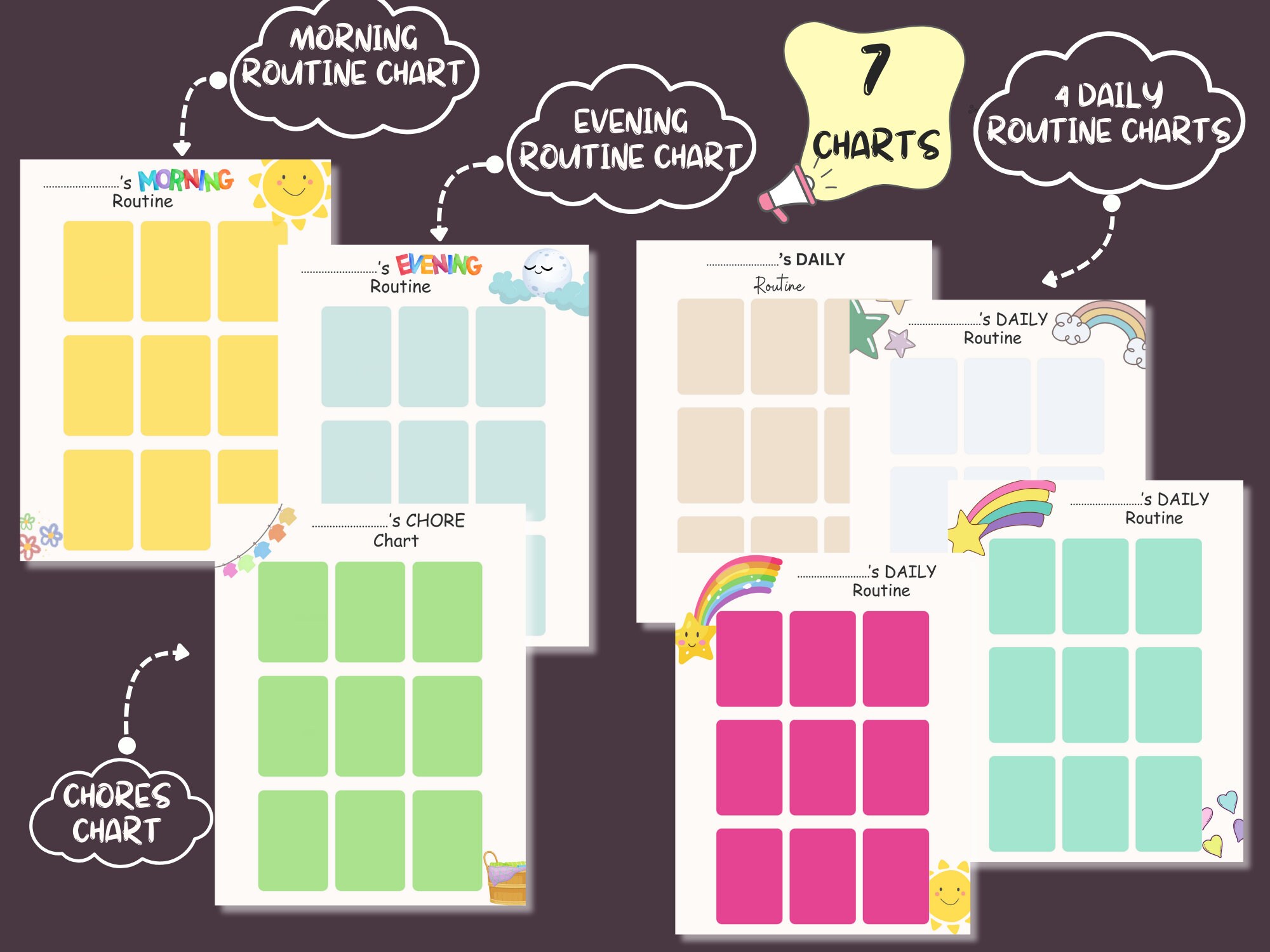 Kids Daily Routine Cards Toddler Schedule Chart Chore Chart for Kids ...