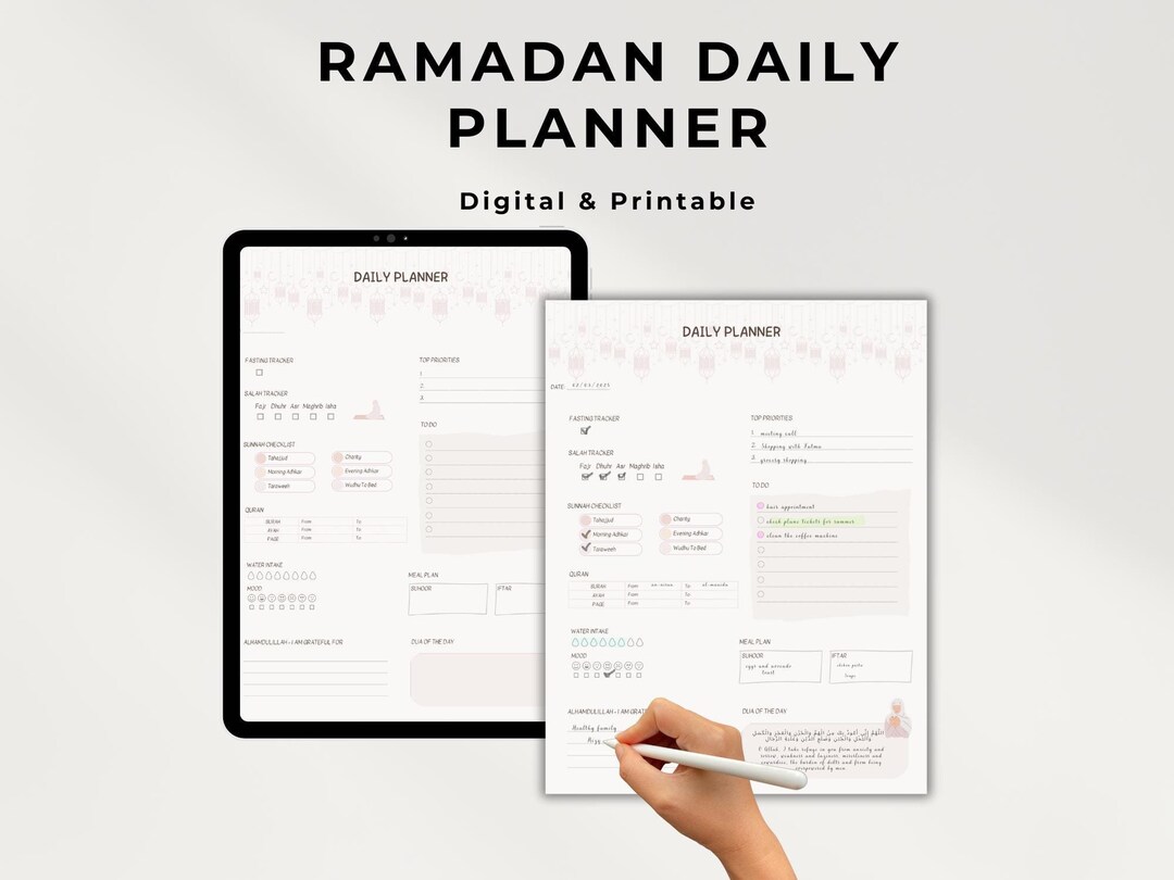 Ramadan Daily Planner, Digital Journal, Prayer Tracker, Fasting Tracker ...