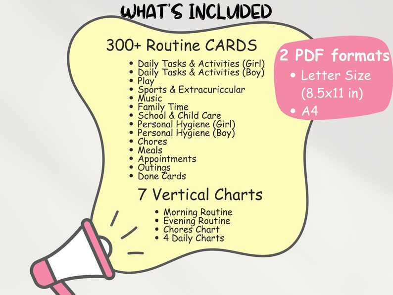 Kids Daily Routine Cards Toddler Schedule Chart Chore Chart for Kids ...