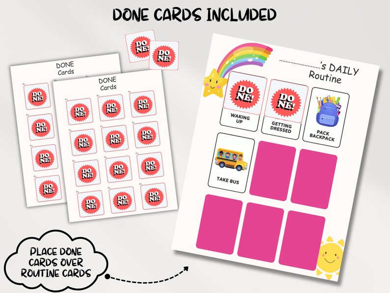 Kids Daily Routine Cards Toddler Schedule Chart Chore Chart for Kids ...