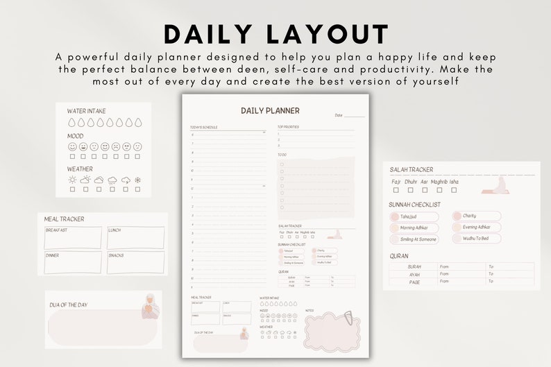 Muslim Planner Undated Digital Daily Islamic Planner Undated Digital ...