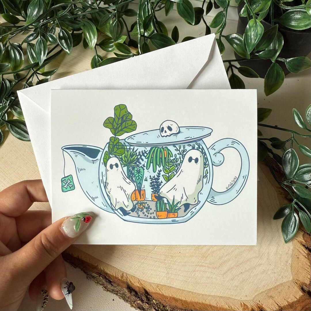 Teapot Ghost Greeting Card: Funny Birthday Card - Etsy